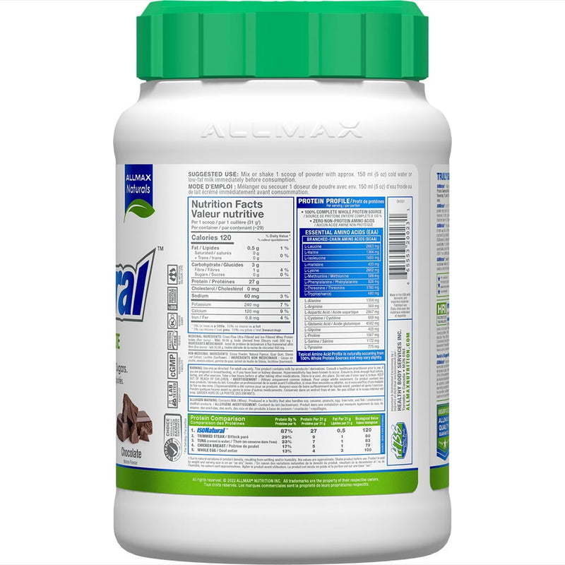 Isonatural | Natural Pure Whey Protein Isolate Powder | Allmax - Allmax ...