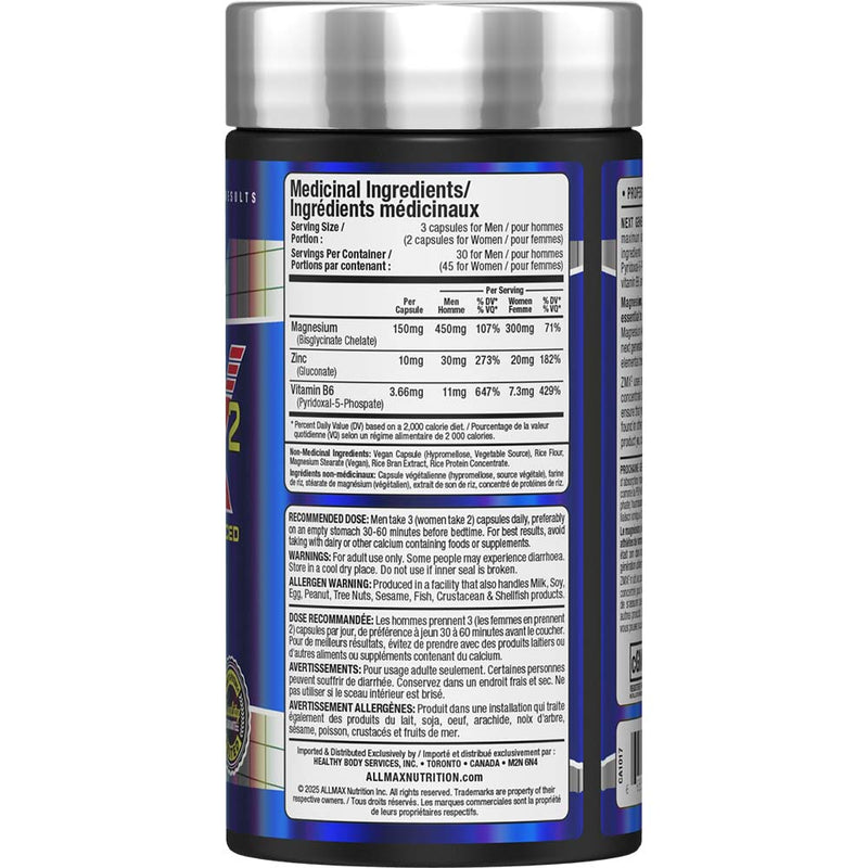 ZMX: Enhance Recovery and Strength with Zinc Supplements - Allmax Nutrition