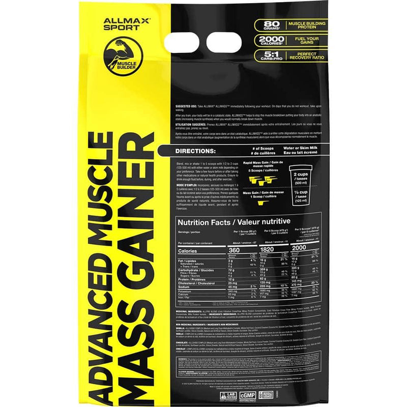 AllMass: Advanced Muscle Gainer | Post Workout Shake - Allmax Nutrition