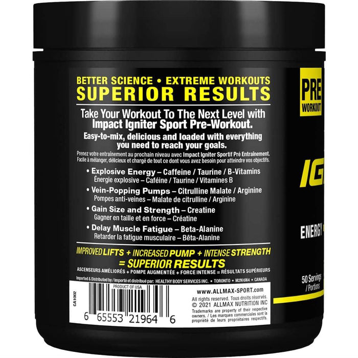 IGNITER SPORT: Boost Your Performance and Energy Levels - Allmax Nutrition